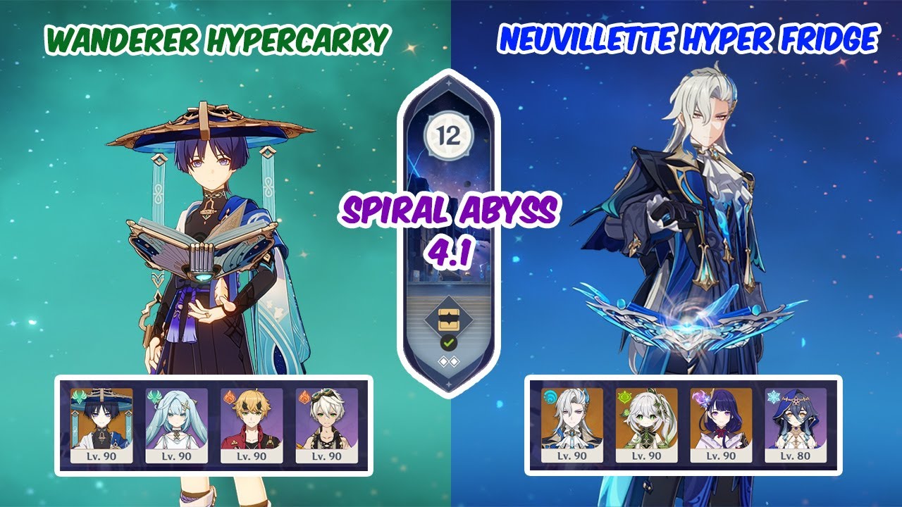 Wanderer Hypercarry & Neuvillette Hyper Fridge | Floor 12 Spiral Abyss ...