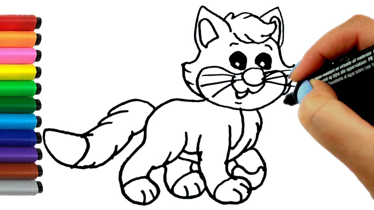 How to draw a Cat. Draw a cat | Boochi Art - YouTube