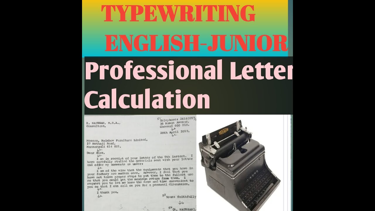 Typewriting-Junior Professional letter ️||Second paper||professional ...
