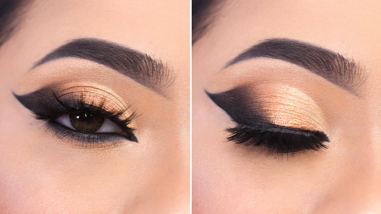 Soft Gold Bridal Eye Makeup Tutorial || Simple and easy Bridal eye ...