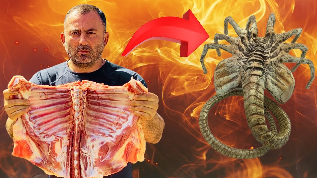 MEATLOAF from a strange animal! 👽🥩 Cooking outdoors over a fire | Alien ...