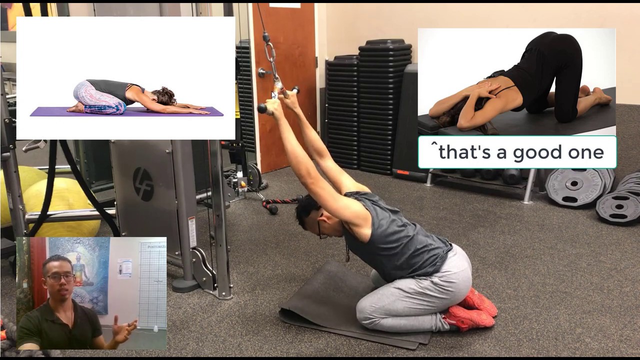3in1 - Lat Stretch, Shoulder Mobility + Strengthening Exercise - YouTube