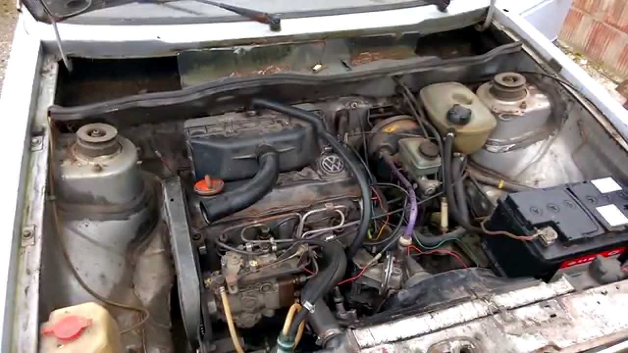 VW Golf 1977 1.5 Diesel CK 37kW - odpalenie, dźwięk / engine sound ...