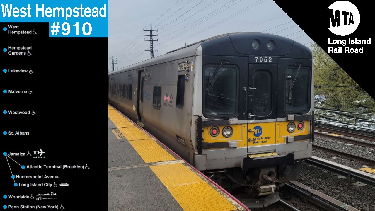 「LIRR」West Hempstead | Train 910 | 6 car Bombardier M7 departing Valley ...