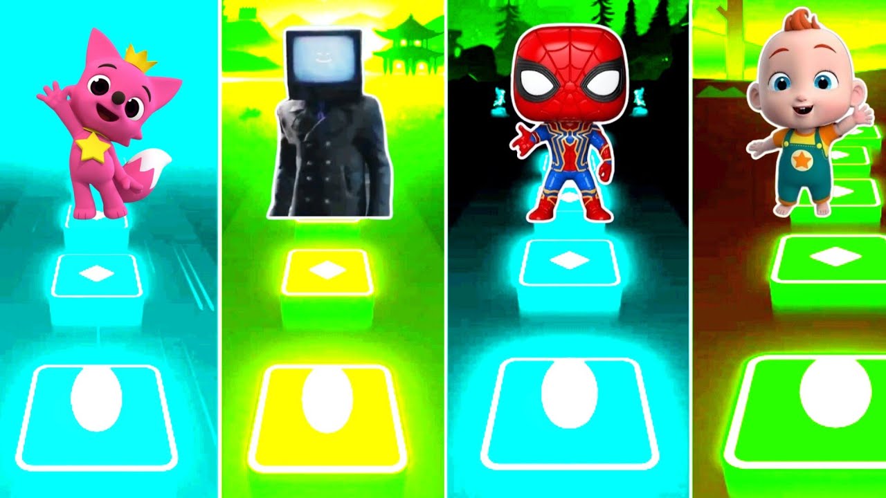 Pinkfong 🆚 Tv man 🆚 Funko pop marvel 🆚 Super jojo 🎶 Tiles Hop Edm Rush ...