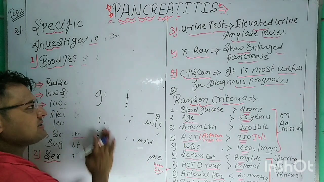PART ;-[3] [ACUTE PANCREATITIS] -; [ INVESTIGATION, RANSONS CRITERIA ...