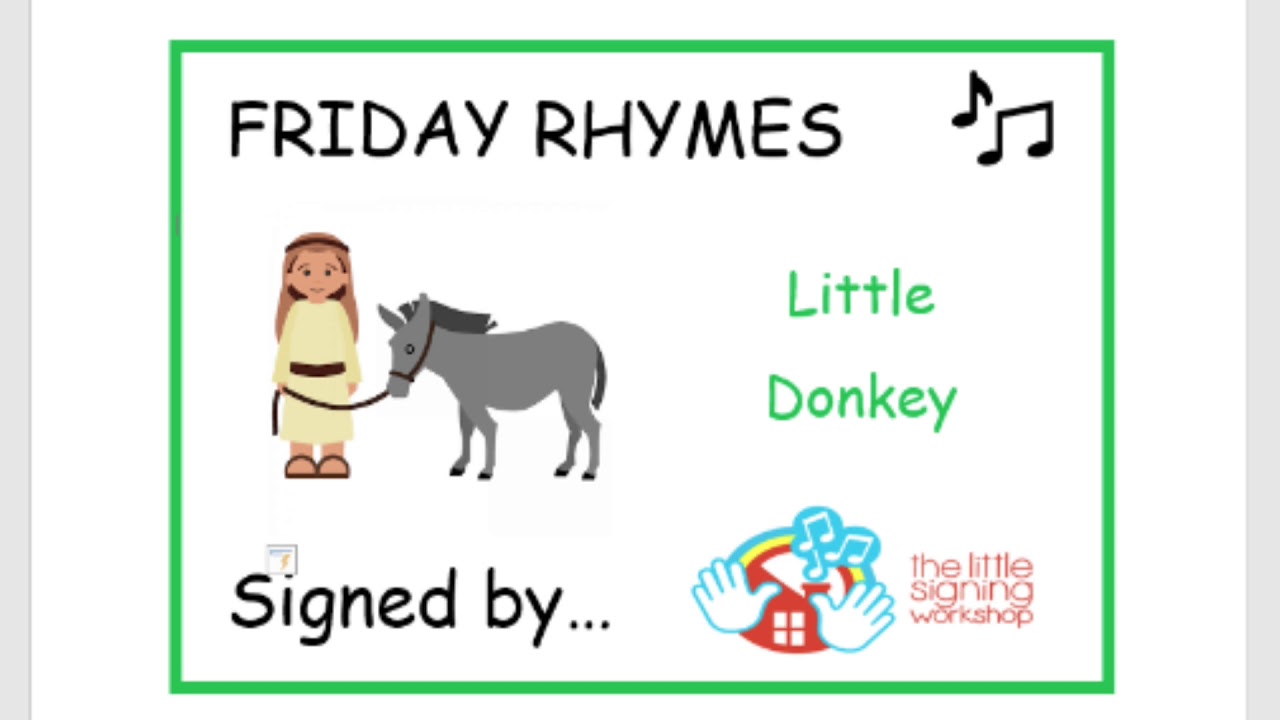 How to sign- Little donkey - nativity - Christmas songs - signed songs ...