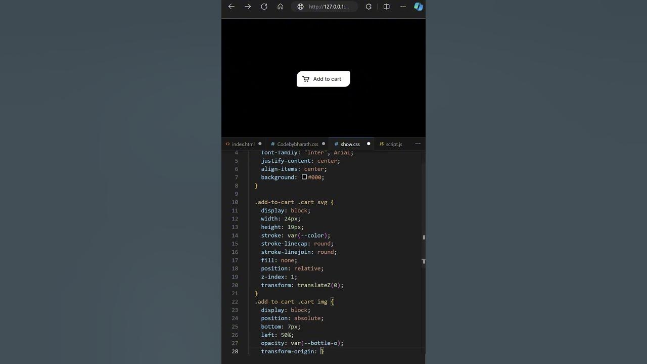 Day 013 🤯micro Css Add To Cart Button Animation Coding Webdevelopment Frontenddesign Css