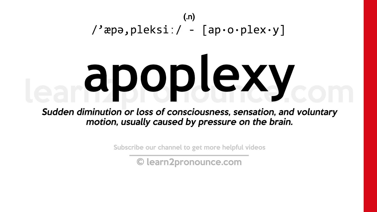 Pronunciation of Apoplexy | Definition of Apoplexy - YouTube