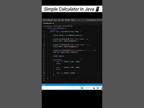 Build Simple Calculator In Java | Learn In 20sec #java #shorts #calculator - YouTube