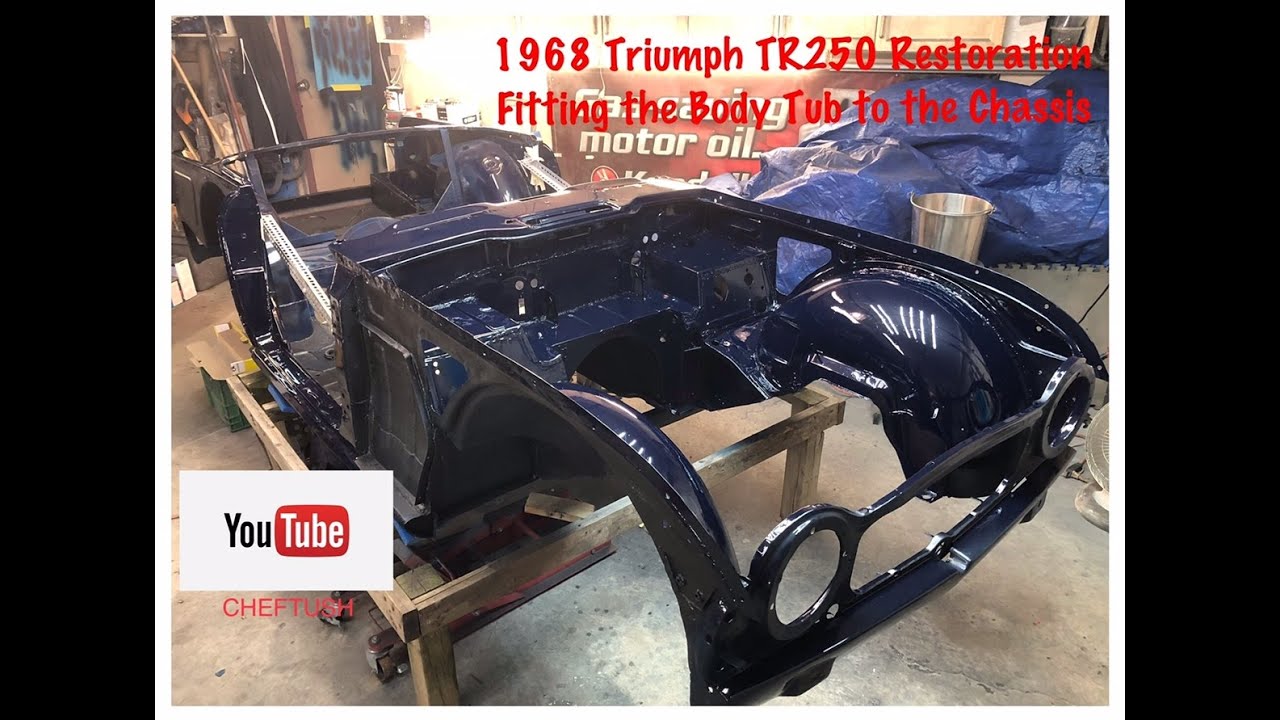 1968 Triumph TR250 Restoration, Mating the Body and Chassis - YouTube