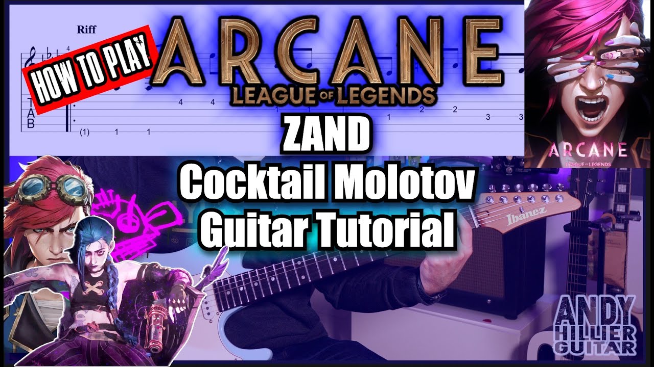 ZAND - Cocktail Molotov Guitar Tutorial | (From Arcane Season 2) - YouTube
