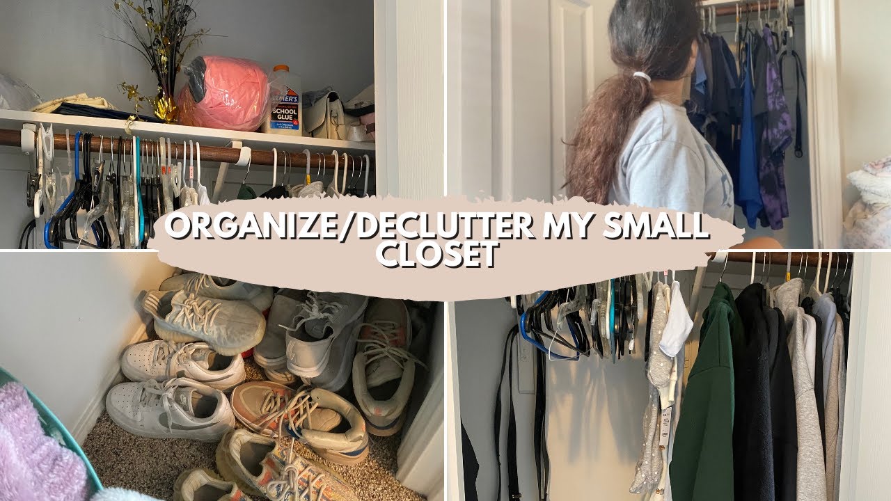 DECLUTTER AND ORGANIZE MY SMALL CLOSET (a normal closet) - YouTube