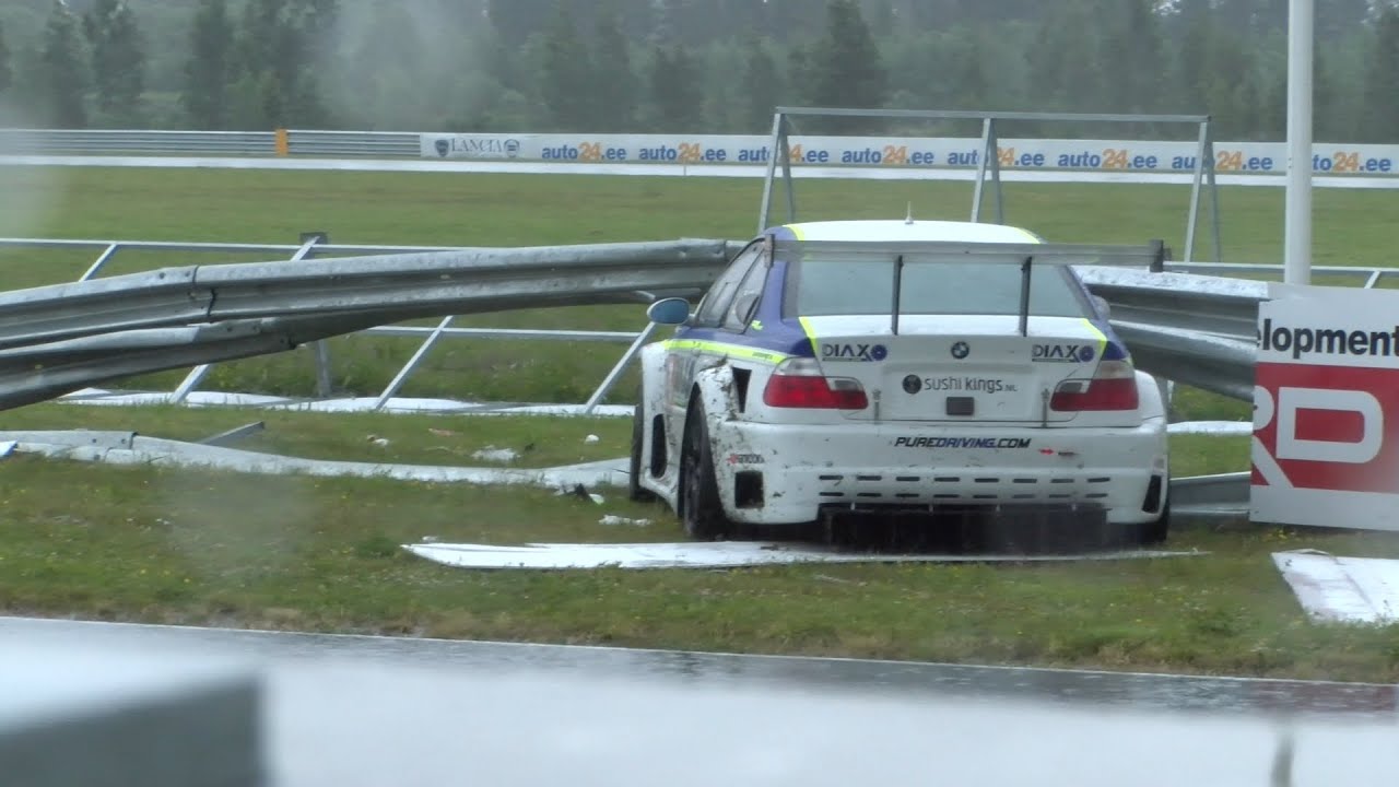 JR Motorsport BMW E46 crash in Hankook Baltic 1000 km race (PARNU ...