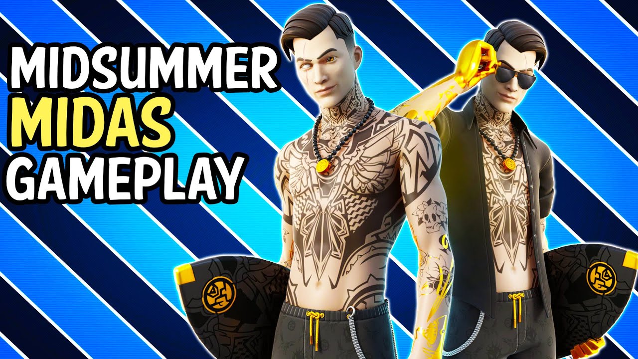Midsummer Midas Skin Gameplay! Fortnite Golden Sands Bundle Showcase ...
