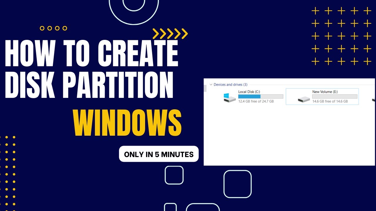 3 How To Create Disk Partition In Windows Machine Youtube