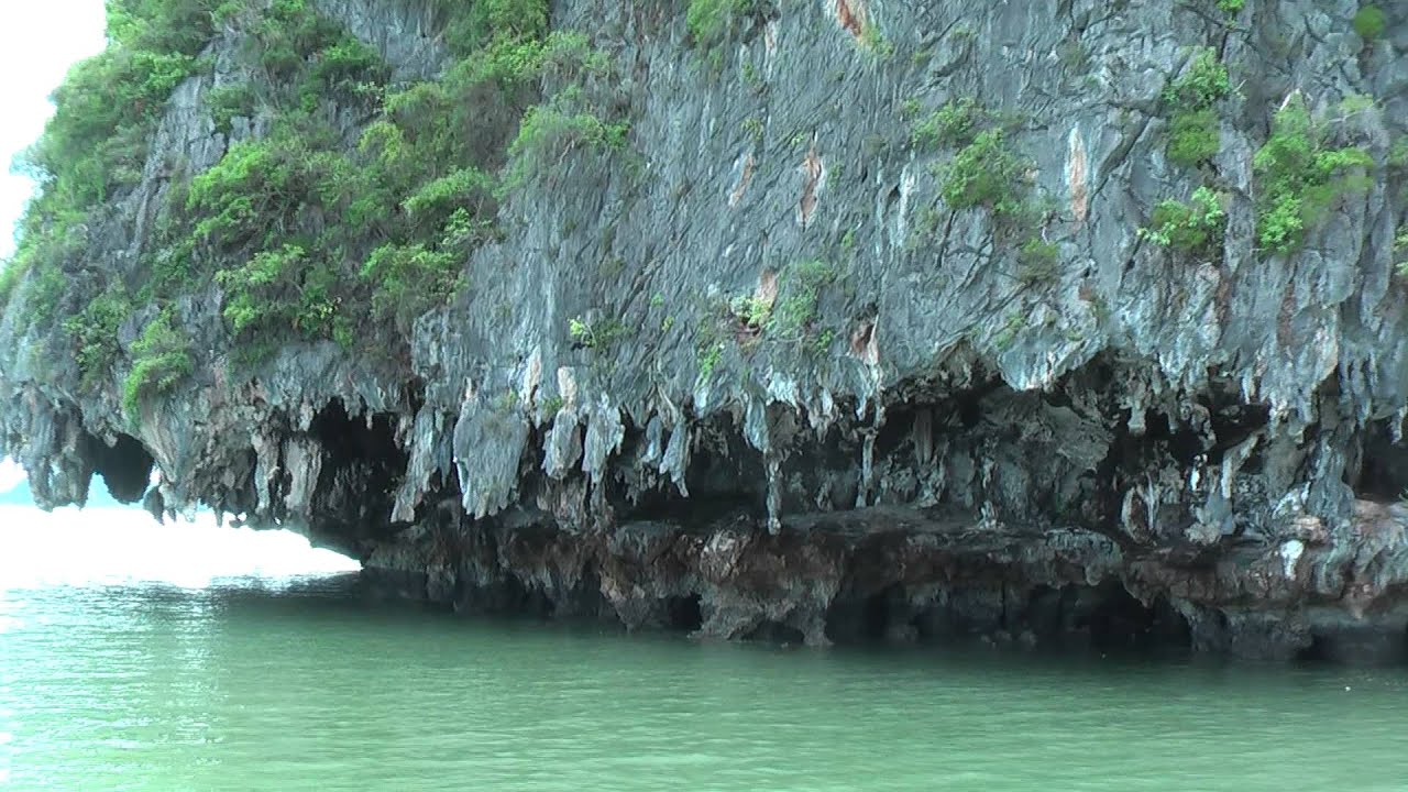 Caves and rock formations on Koh Phanak - YouTube