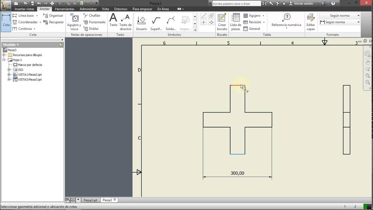 Primer plano en inventor - YouTube