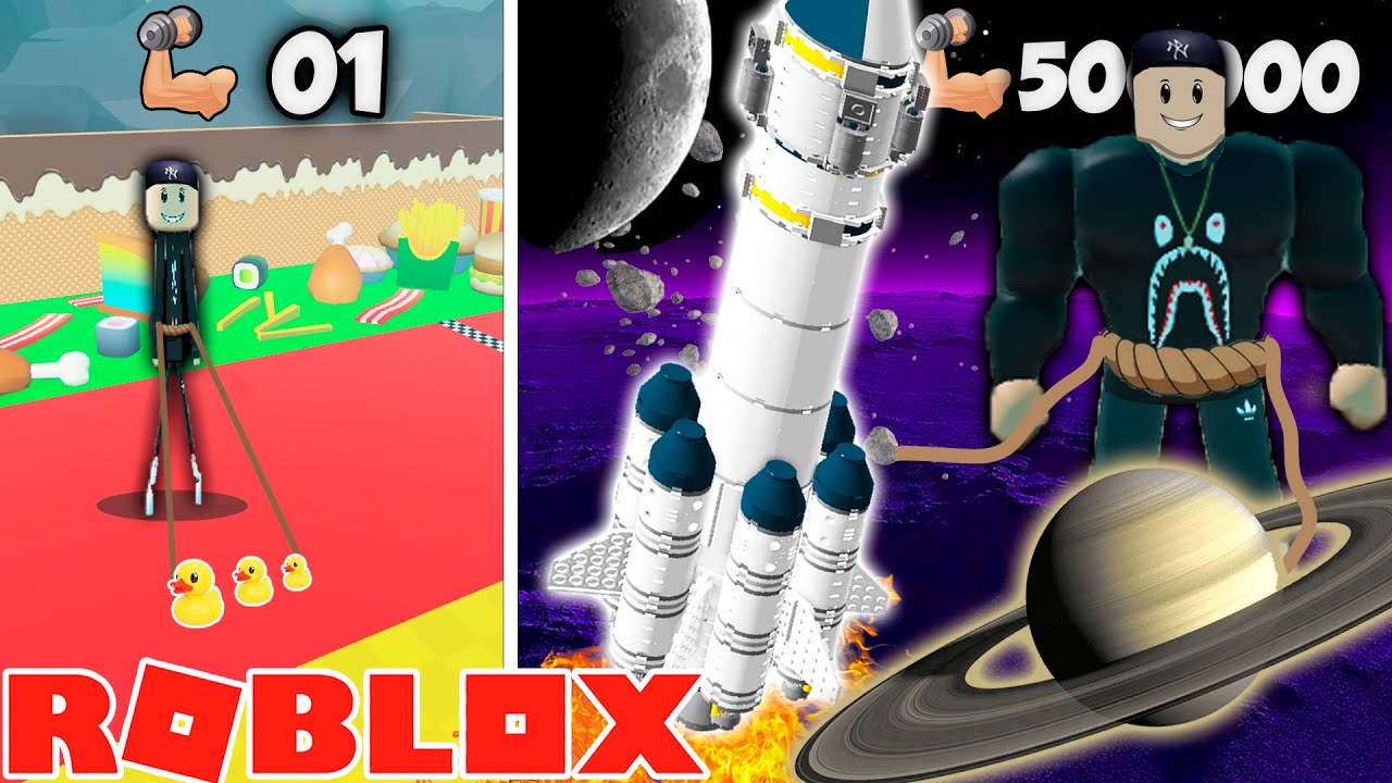 Llego a la Zona Espacial y Arrastro Mega Planetas🏋️‍♂️💪🤖 en Roblox ...