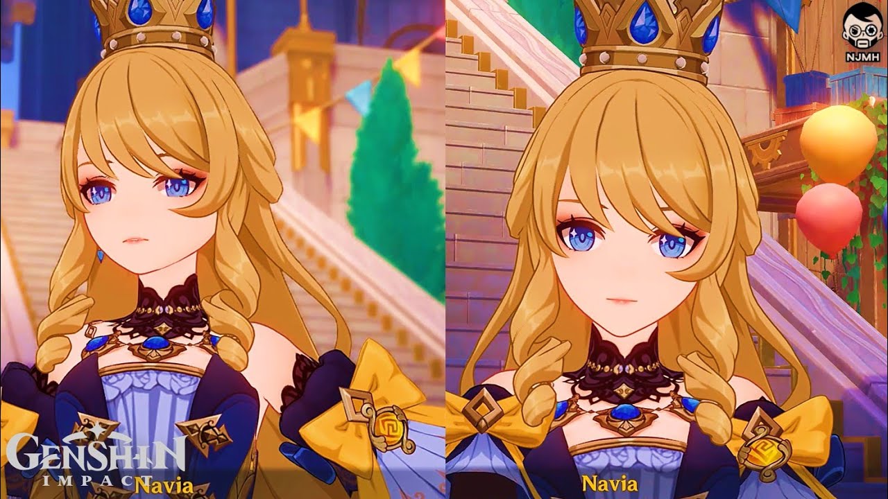 Navia's Royal Transformation: Crowned Beauty in Genshin Impact ...