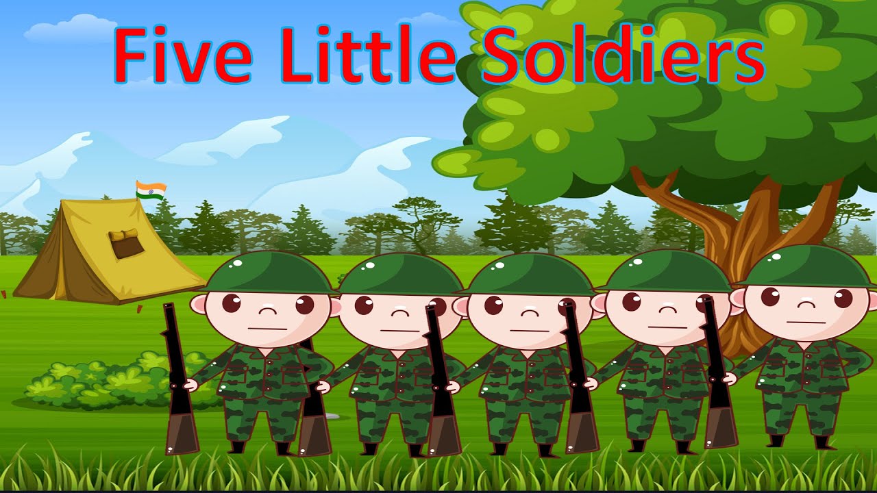 Five Little Soldiers|| English Rhyme for children with action - YouTube
