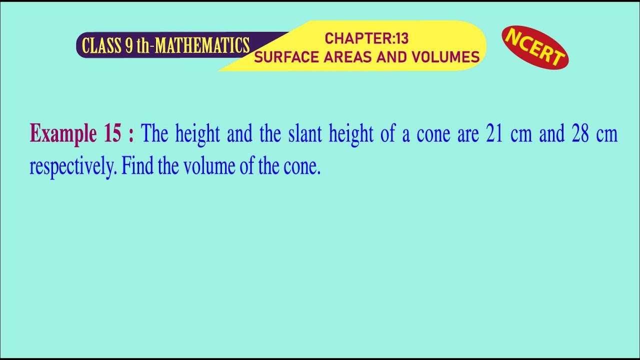 Class 9 Maths Chapter 13 Example 15 Surface Area Volumes CBSE class-9-maths-chapter-13-example-15-surface-area-volumes-cbse