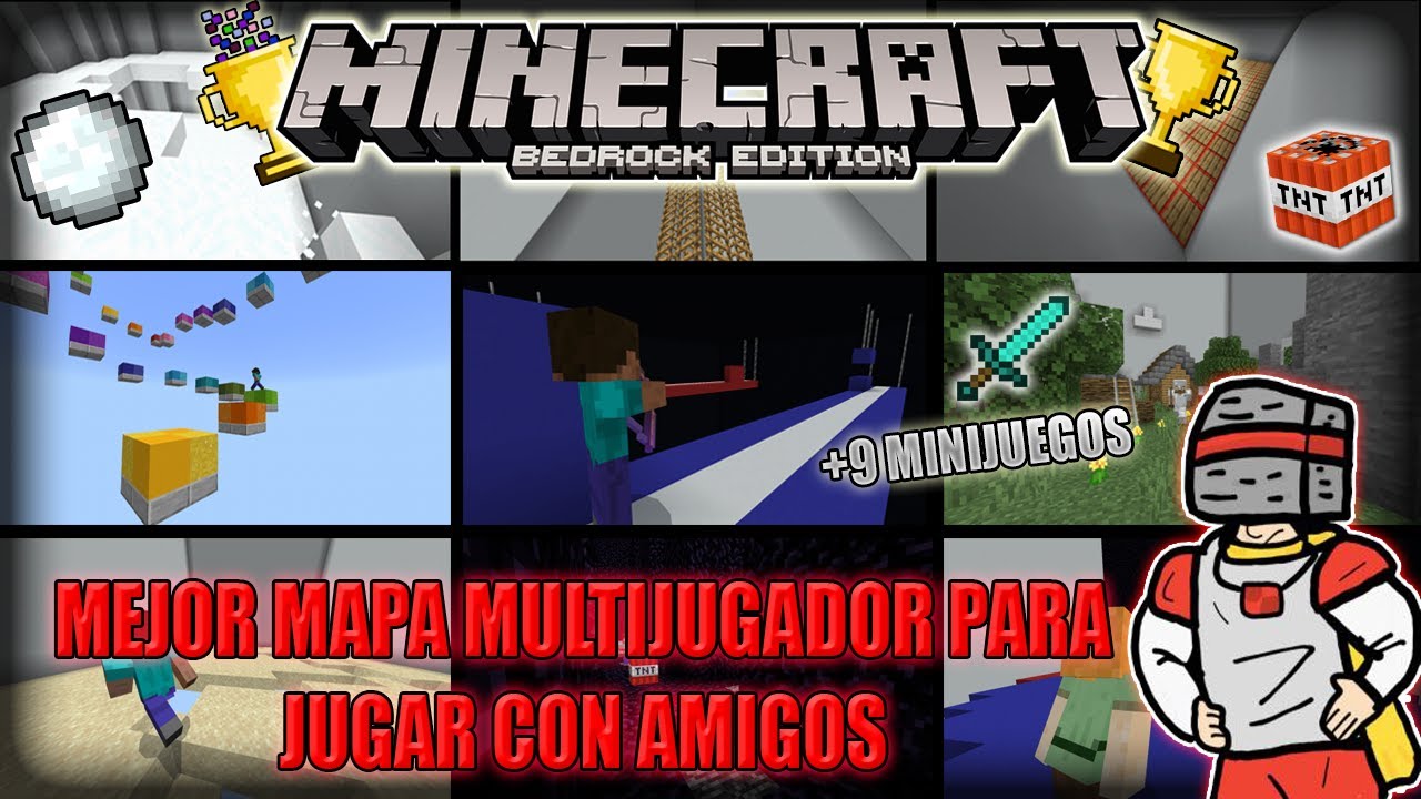 😱💥EL MEJOR MAPA DE MINIJUEGOS PARA JUGAR CON AMIGOS💥 MINECRAFT PE ...