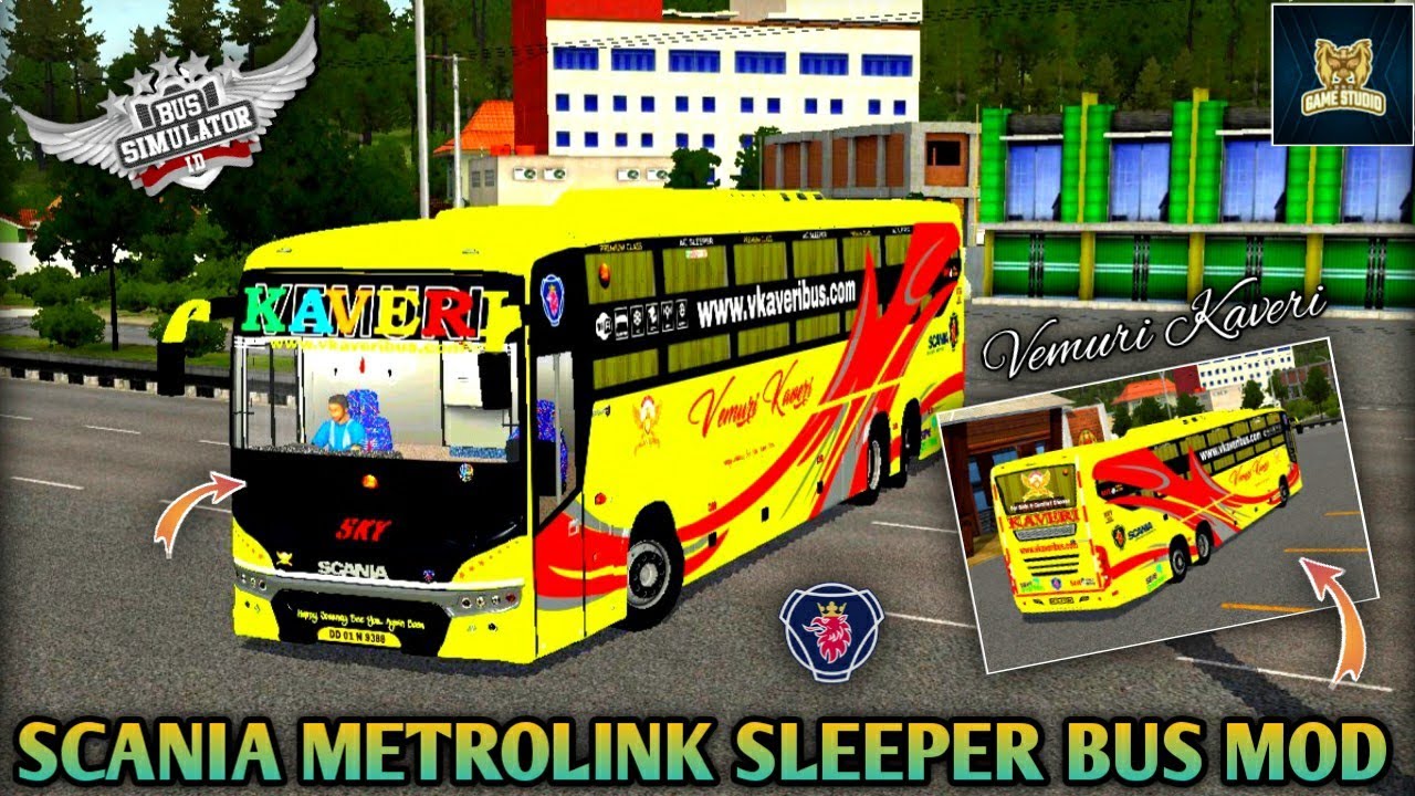 🔥Vemuri Kaveri Travels Livery for Scania Metrolink Sleeper Bus Mod ...