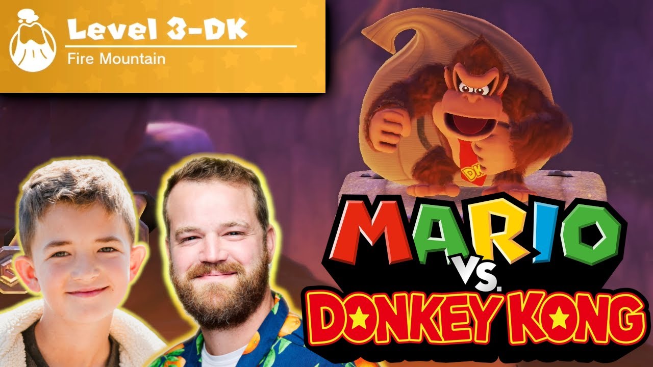 Level 3-DK Donkey Kong Boss | Father Son Co-op | Fire Mountain | Mario ...