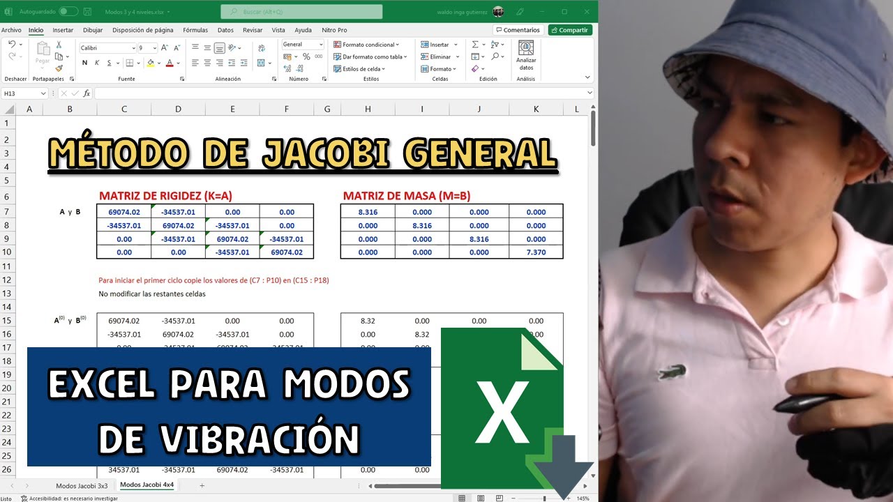 EXCEL PARA CALCULAR MODOS DE VIBRACIÓN - YouTube