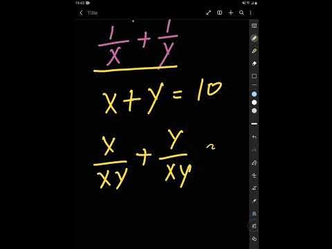 Find Value of 1/X + 1/Y When Value of X+Y = 10 and XY=20 #mathproblems #mathlearner - YouTube