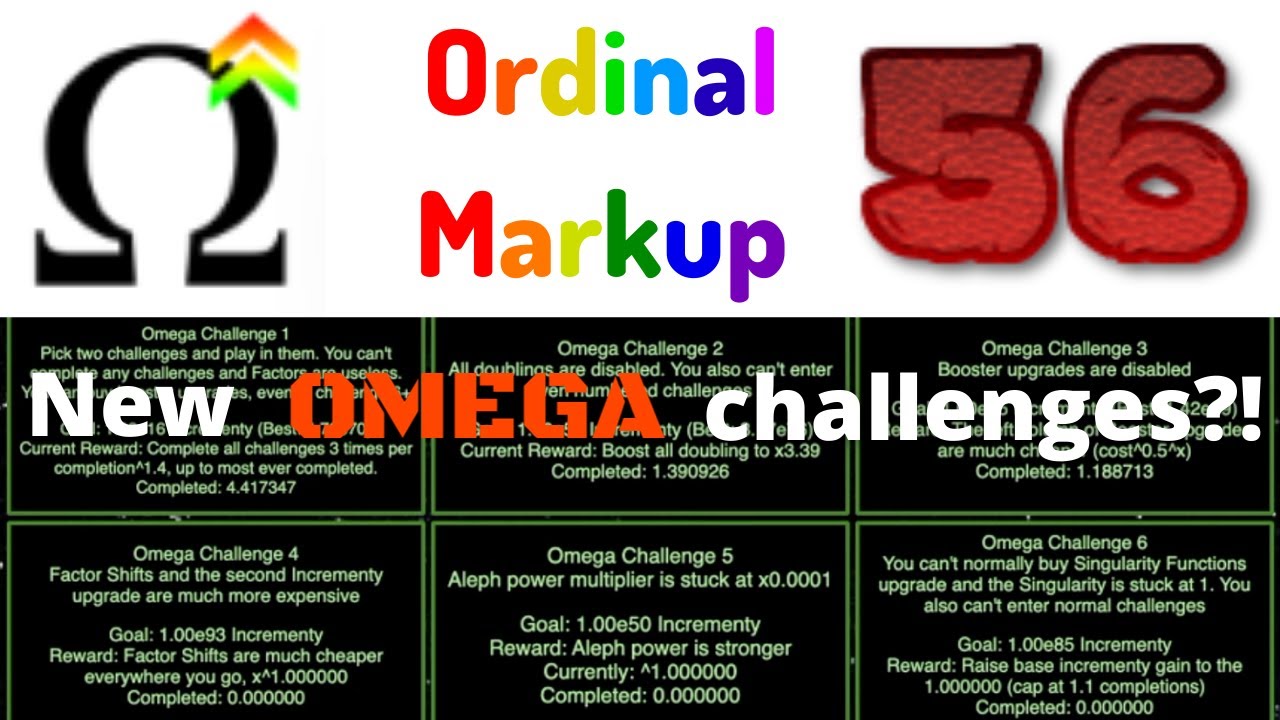 Ordinal Markup Episode 56: Second Row of Omega Challenges! - YouTube