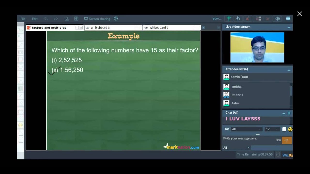 Meritnation Live- Class VI (Math) Factors and multiples - YouTube