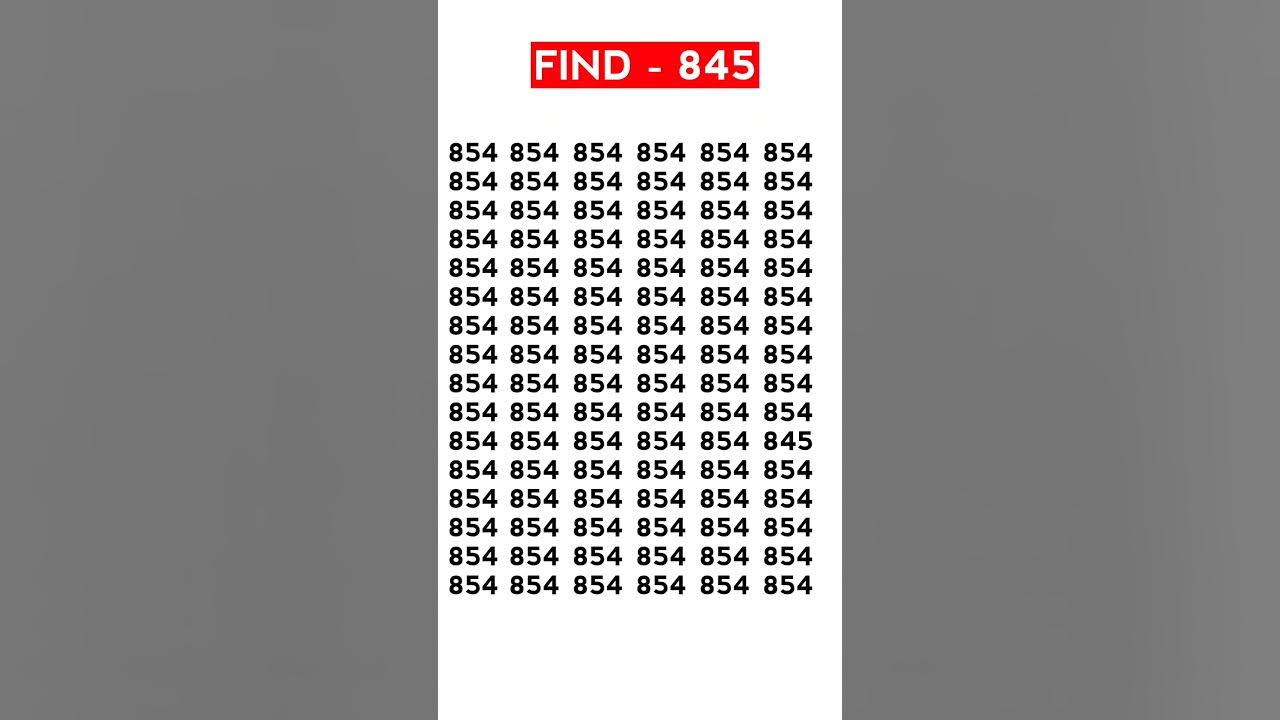 Let See How Genius You are - Find 845 #Shorts - YouTube
