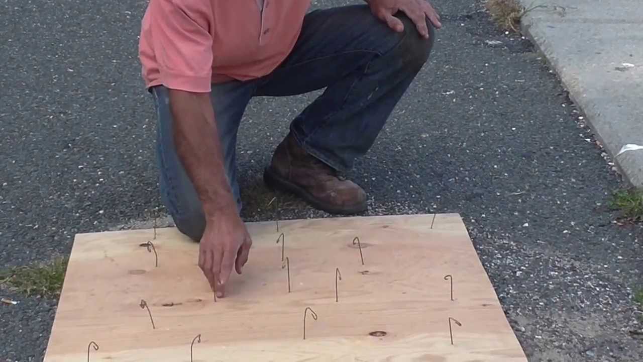Device made to trap a sea gull whose legs were bound with fishing line ...