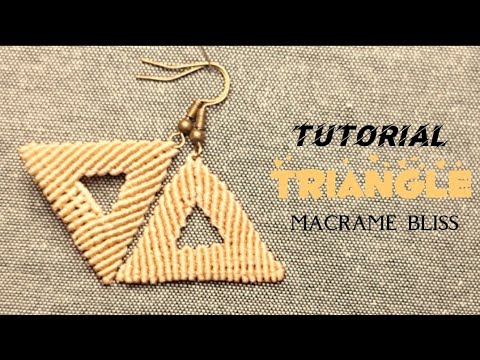 Triangle Earrings🔼 How to make thread earrings | DIY tutorial step by step💞macrame earrings ...