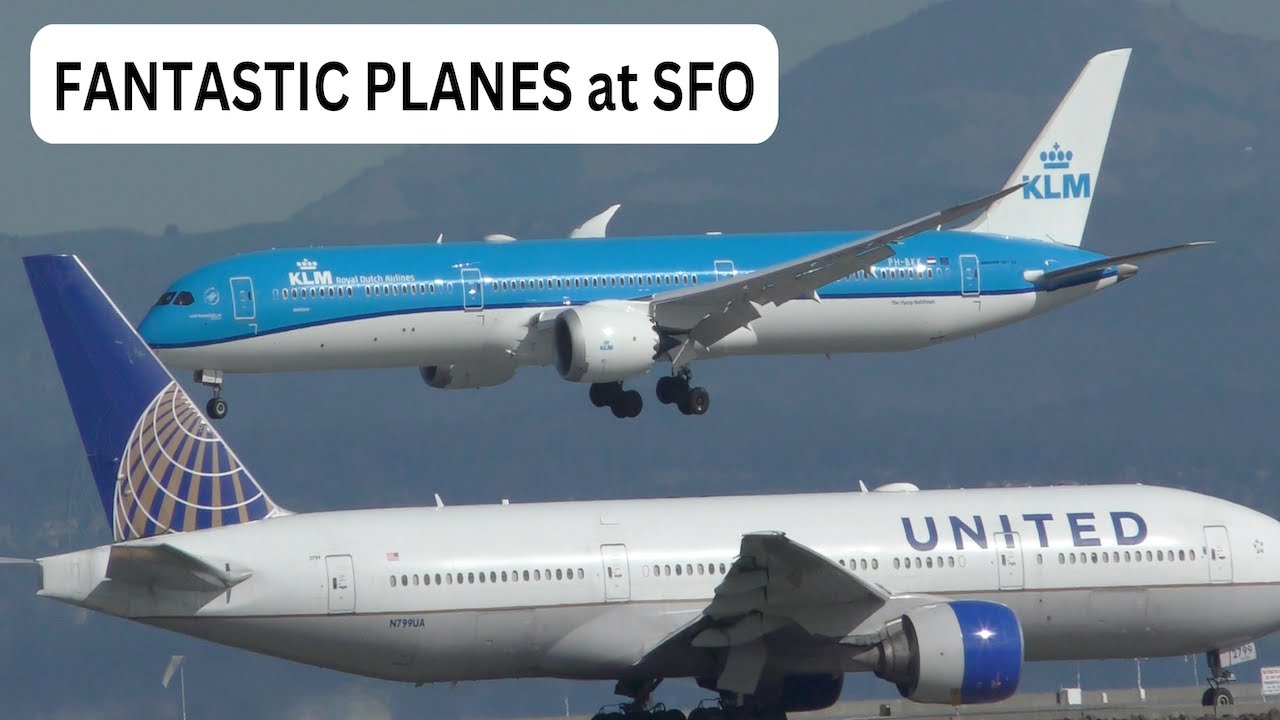 35 AMAZING PLANE LANDINGS and TAKEOFFS at SFO - Plane Spotting - YouTube
