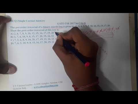 GATE CSE 2017 SET 2 Q 36 || Trees ||Data Structure || GATE Insights Version: CSE - YouTube