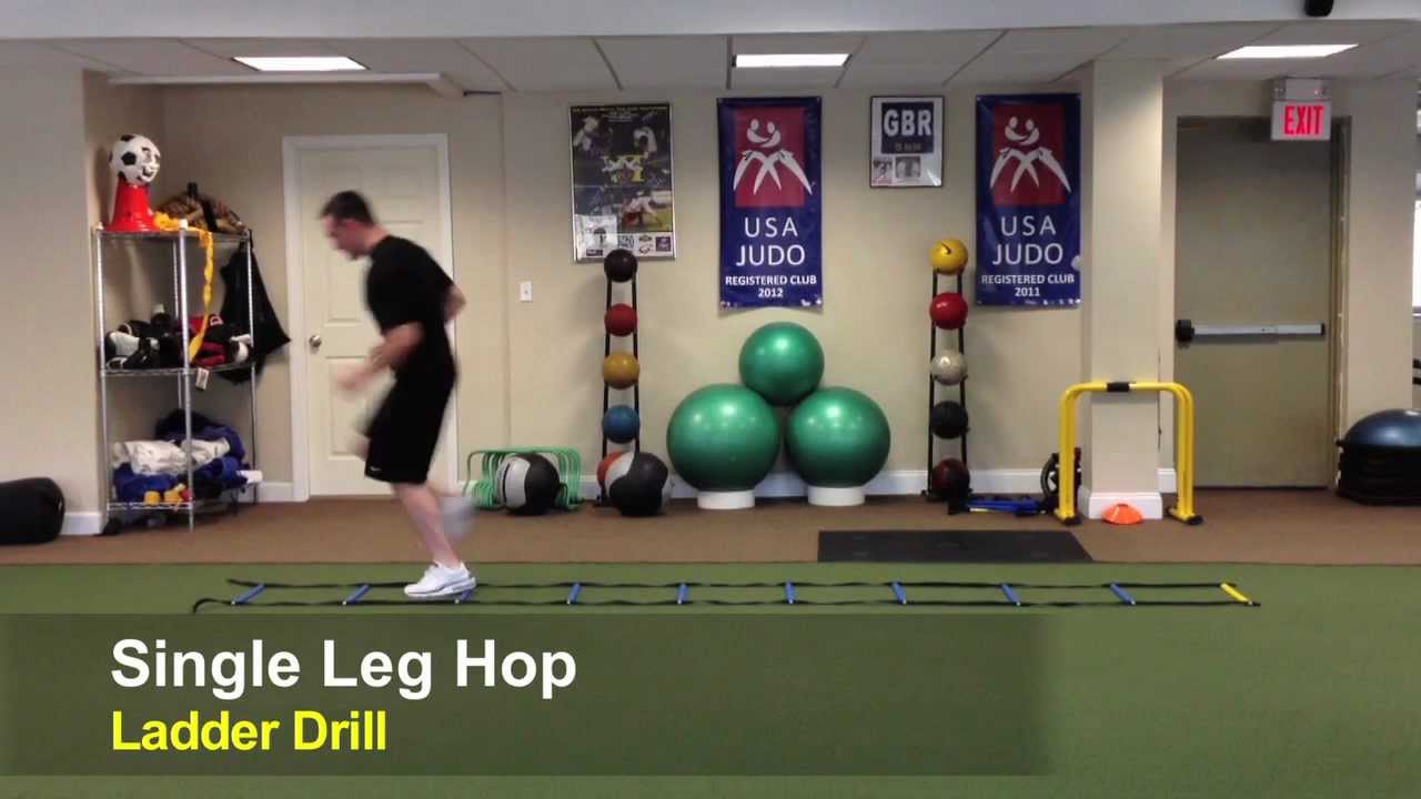 LADDER DRILL - SINGLE LEG HOP - YouTube