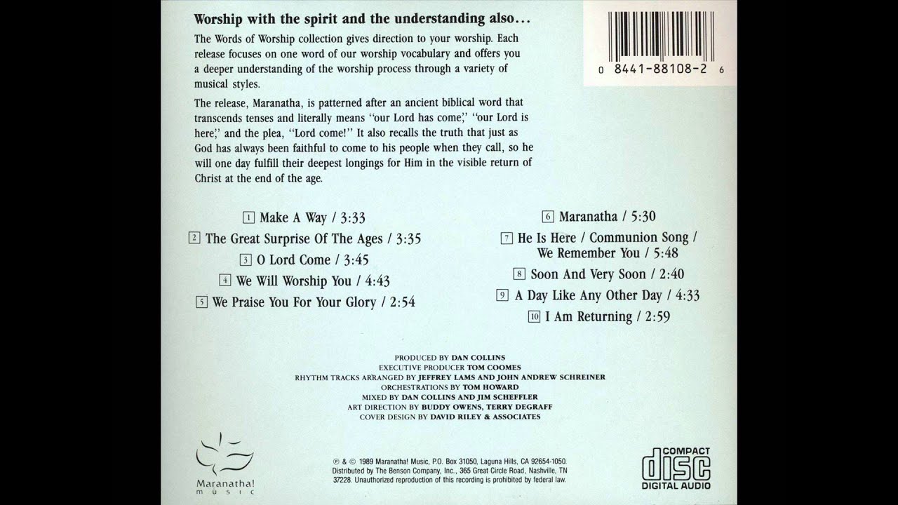 Maranatha! Singers - We Remember You (Words of Worship Version) - YouTube