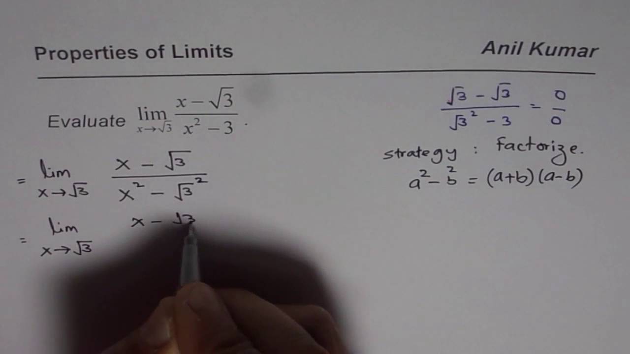 Find Limit of Indeterminant by Factoring by Substitution - YouTube