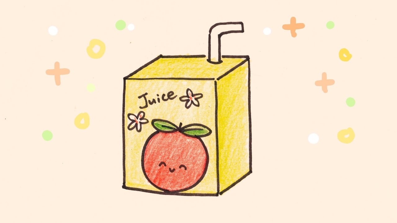 귀여운 쥬스 그림 그리기 🍊 | How to Draw a Cute Juice box 🧃 | Easy Drawing ...
