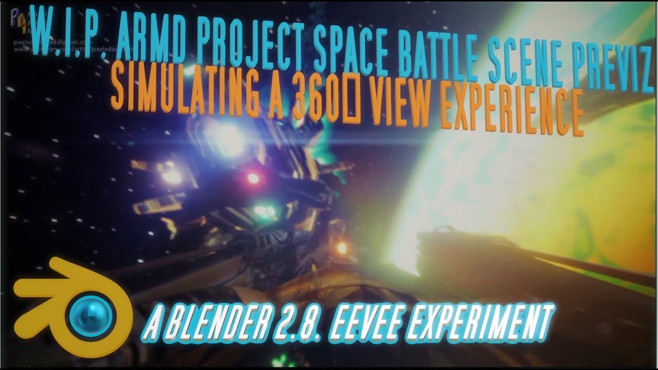 Armd project W.I.P. // 360º view simulation space battle scene previz ...