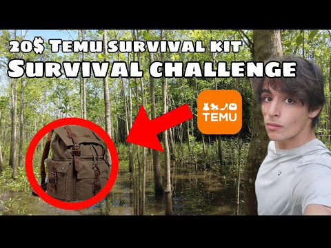 Surviving with a 20$ temu survival kit in the woods - YouTube