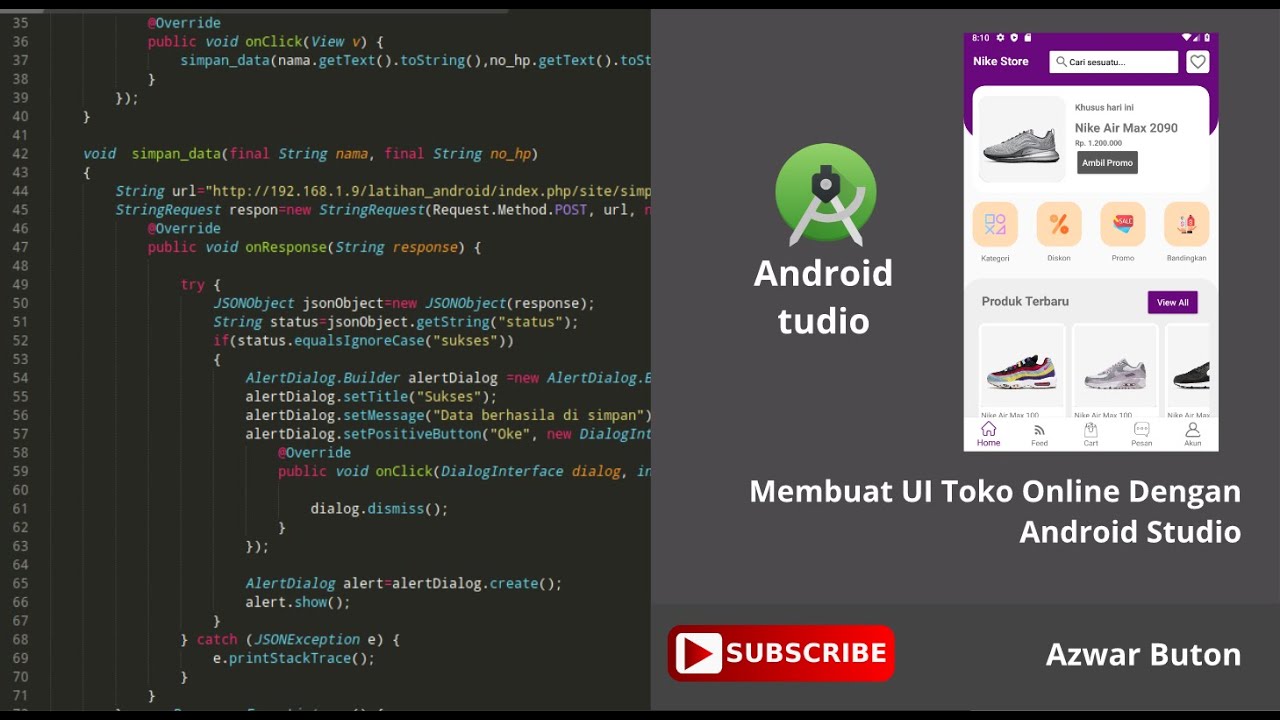 Membuat UI Toko Online Dengan Android Studio - YouTube