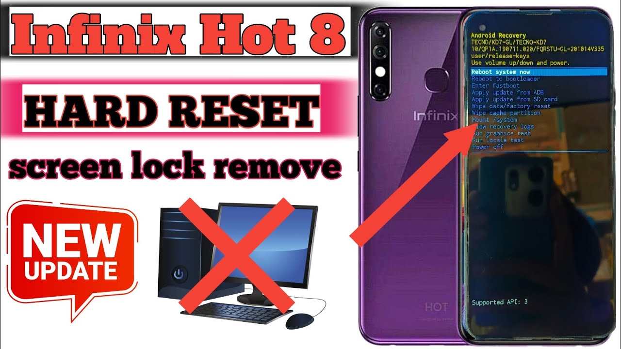 Infinix Hot 8 Hard Reset infinix (X650C) factory Reset and screen lock ...