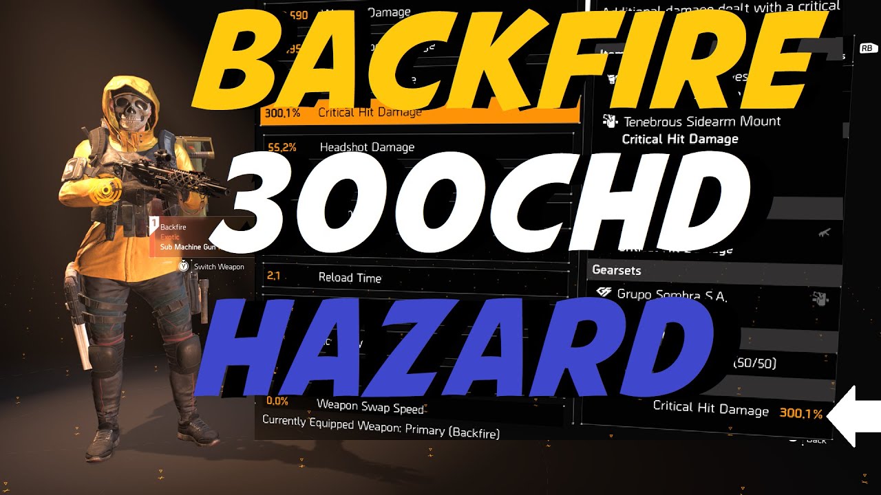 The Division 2: Backfire Ridgeway Build w/ 300% CHD AND MAX BLEED - YouTube