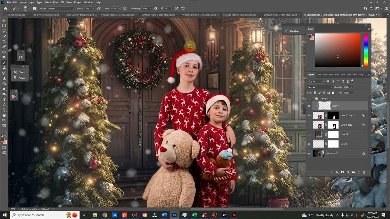 Edit with me: Color Matching and Blending into a Santa House Digital ...