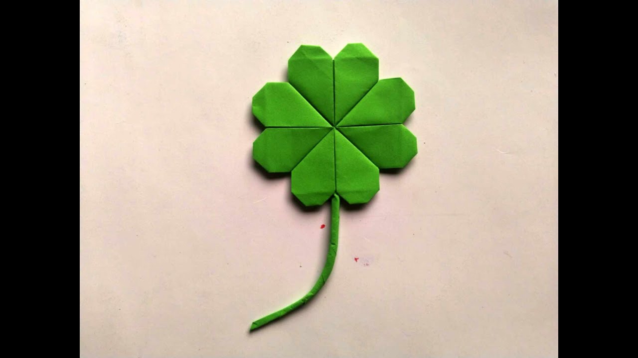 Origami fourleaf clover/DIY Paper Clover - YouTube