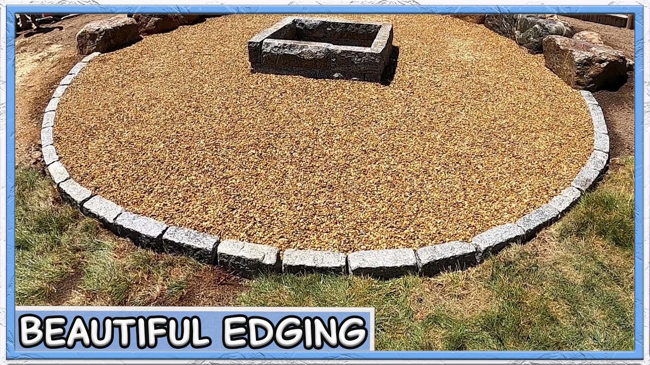 How To Install Curved Cobblestone Edging - YouTube